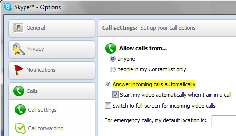 Automatically answer incoming Skype calls from selected contacts with Skype Auto Answer